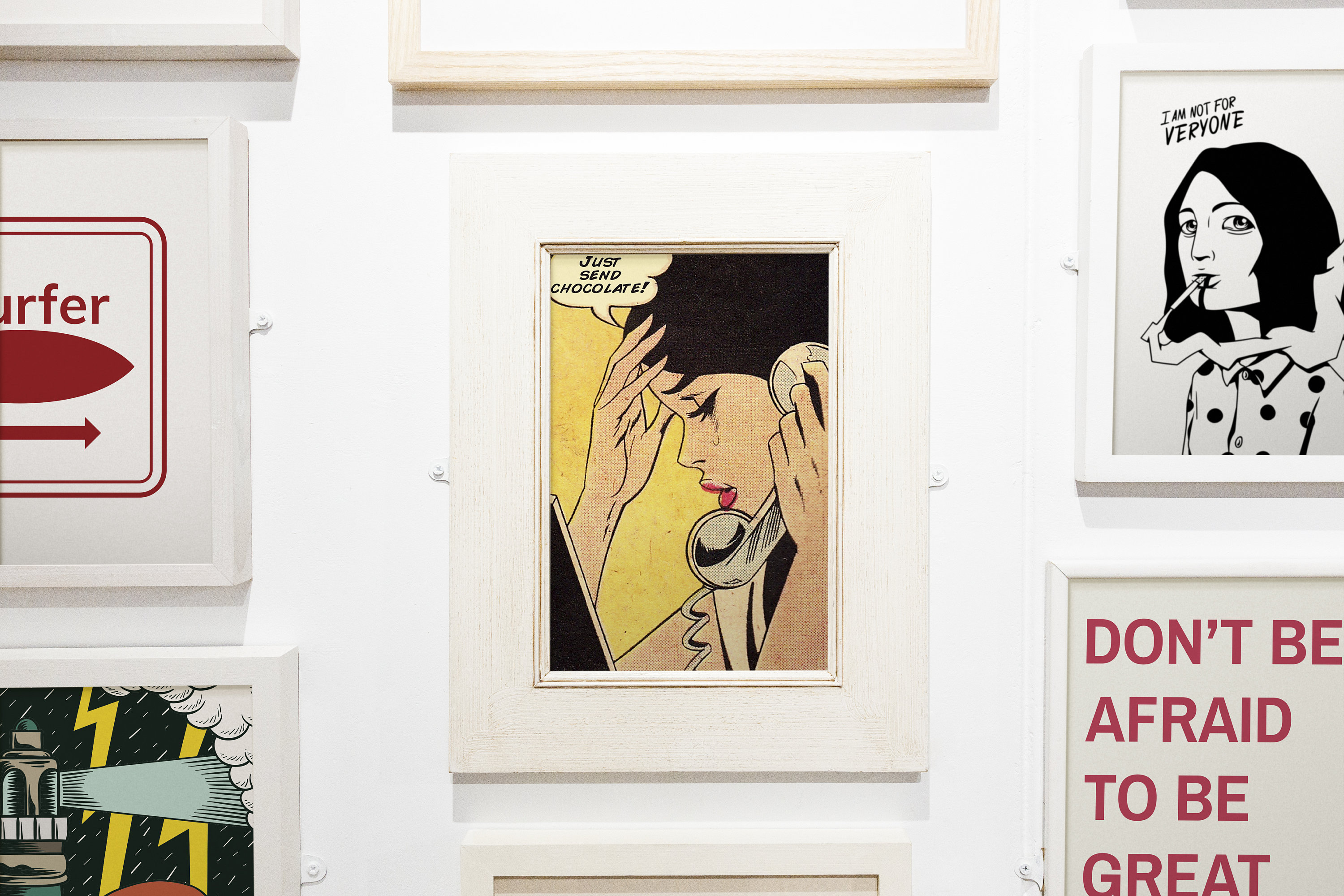 Just Send Chocolate Poster, lustige Retro Kunstdrucke, Comic Kunst, Frauen Humor, Vintage ...