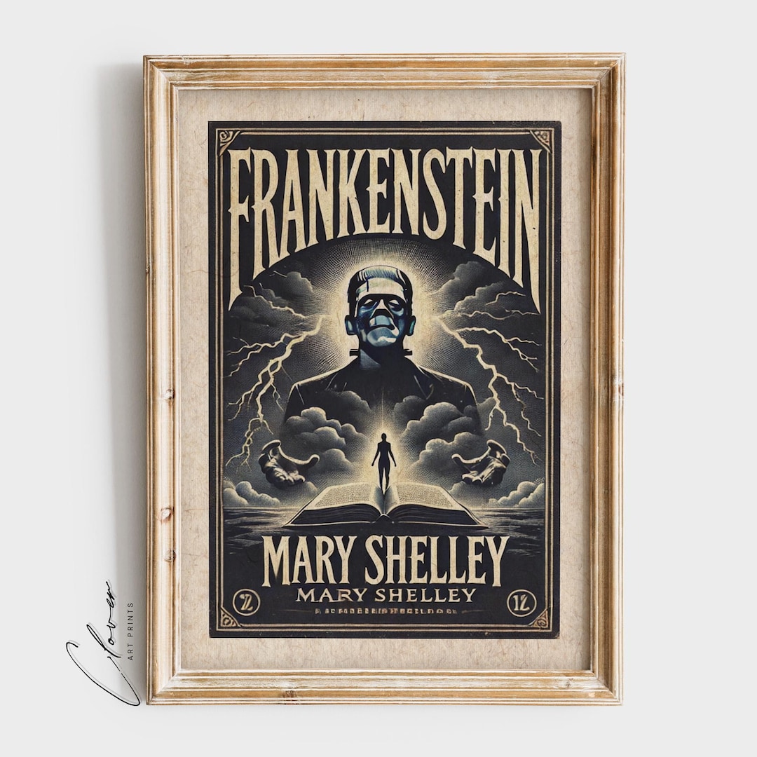 Frankenstein by Mary Shelley Book Poster | Digital Prints for Instant ...