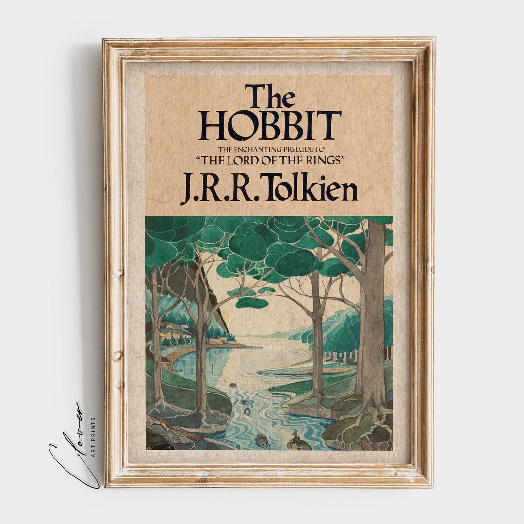 Vintage Hobbit Book Cover Art Print | Bookish Gift for Book Lovers and ...