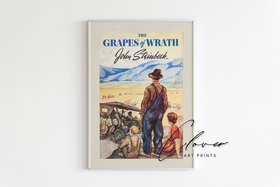 The Grapes of Wrath Book Cover Art Print | Bookish Gift for Book Lovers ...