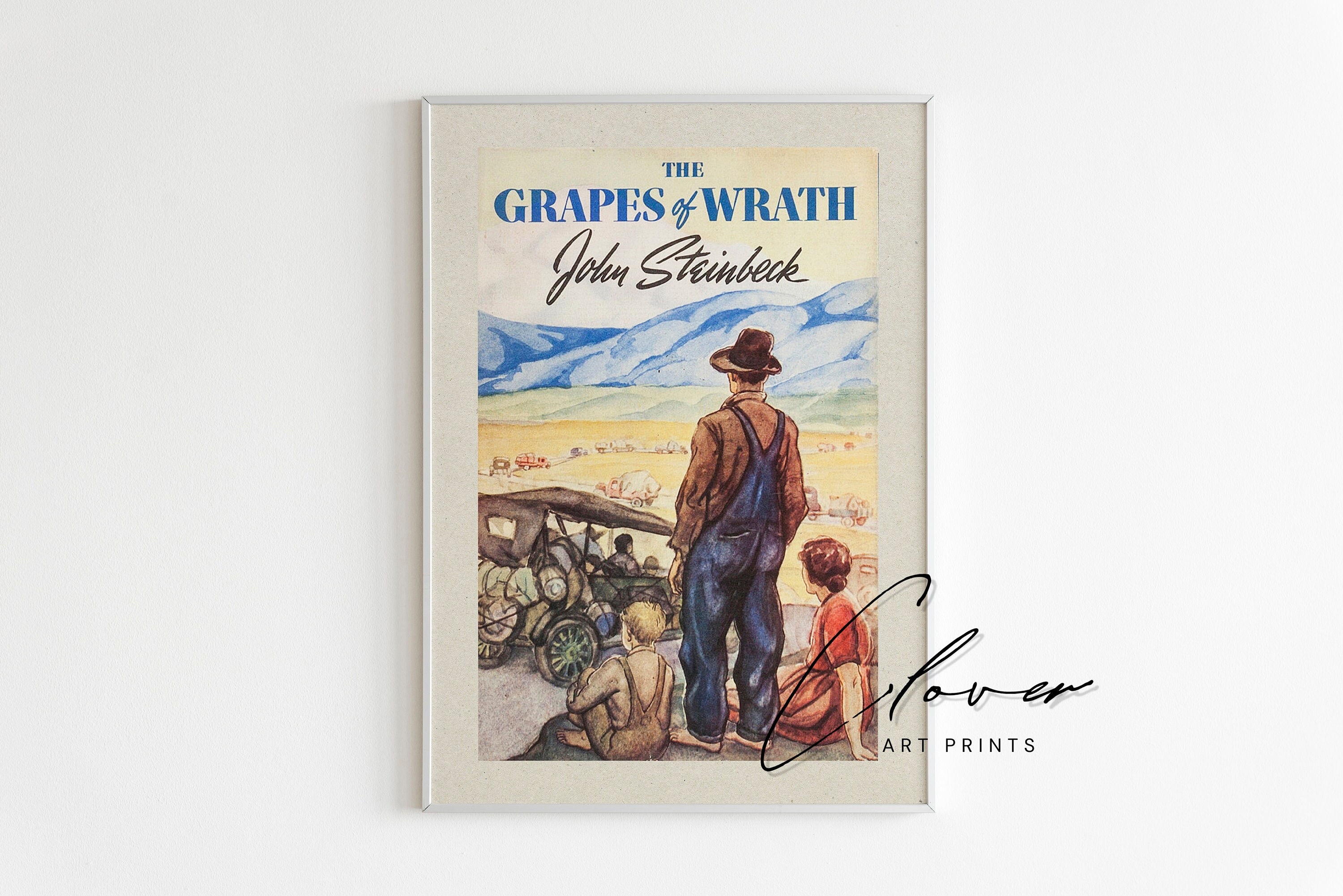 The Grapes of Wrath Book Cover Art Print Bookish Gift for Book Lovers ...