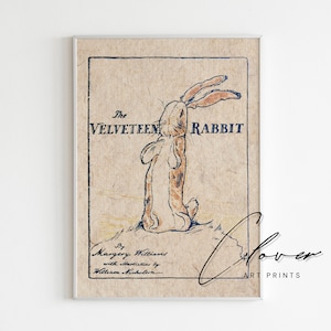 The Velveteen Rabbit Book Cover Art Print | Bookish Gift for Book ...