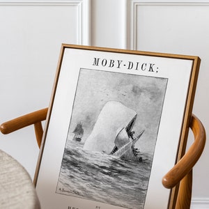 Moby Dick Cover Art Print | Bookish Gift for Book Lovers and Bookworm ...