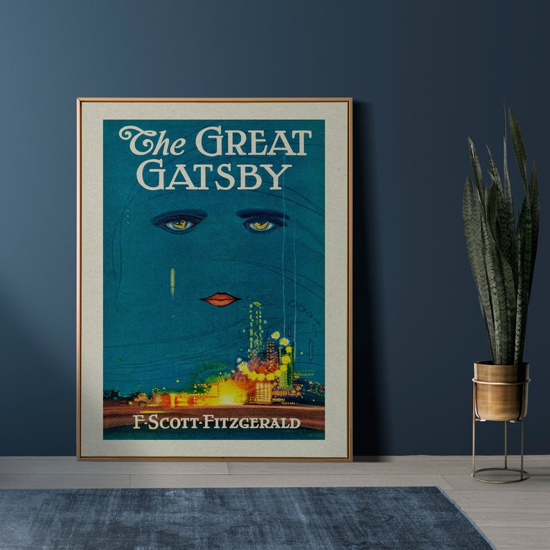 The Great Gatsby Book Cover Art Print | Bookish Gift for Classic Book ...