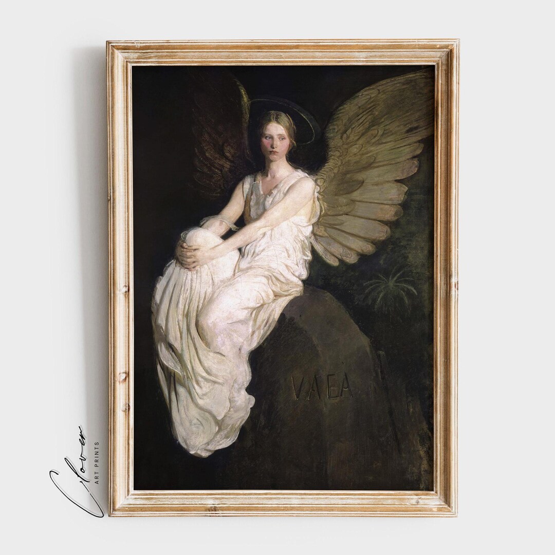 Vintage Angel Painting Digital Printable Wall Decor | Antique Catholic ...