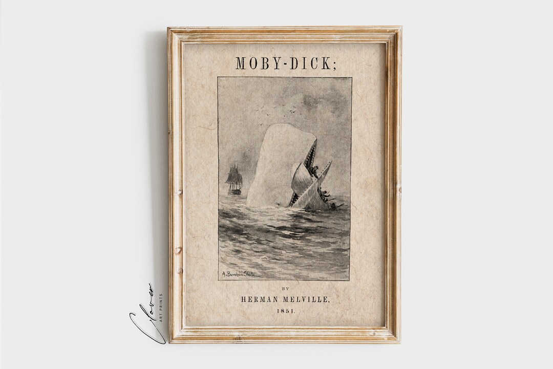 Moby Dick Vintage Cover Art Print | Bookish Gift for Book Lovers and ...
