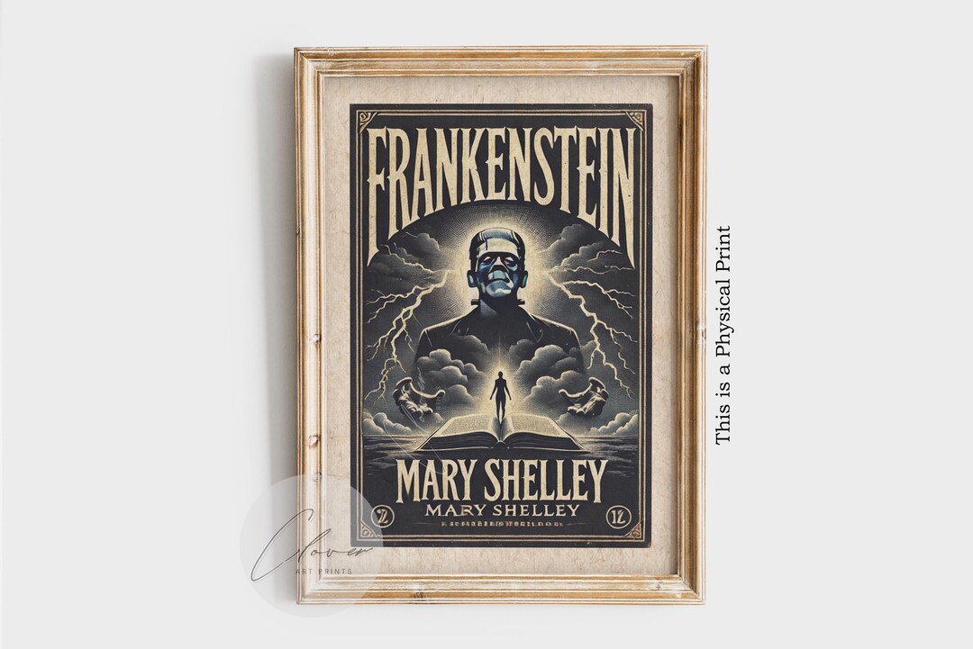 Frankenstein Wall Art PHYSICAL Poster | Gothic Horror Book Cover Print ...