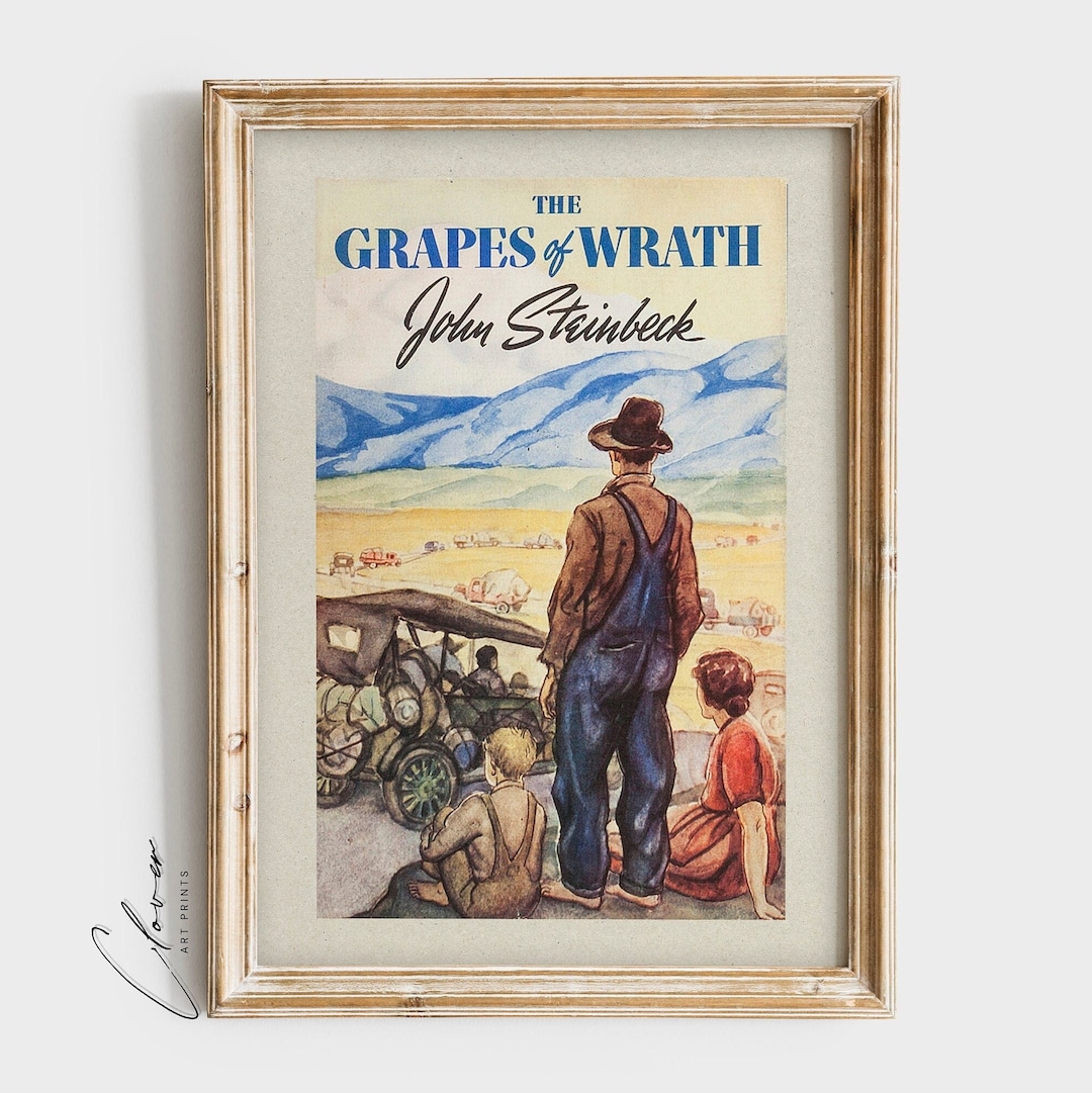 The Grapes of Wrath Book Cover Art Print | Bookish Gift for Book Lovers ...