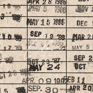 Vintage Library Card Print | Retro Book Due Date Card Digital Print ...