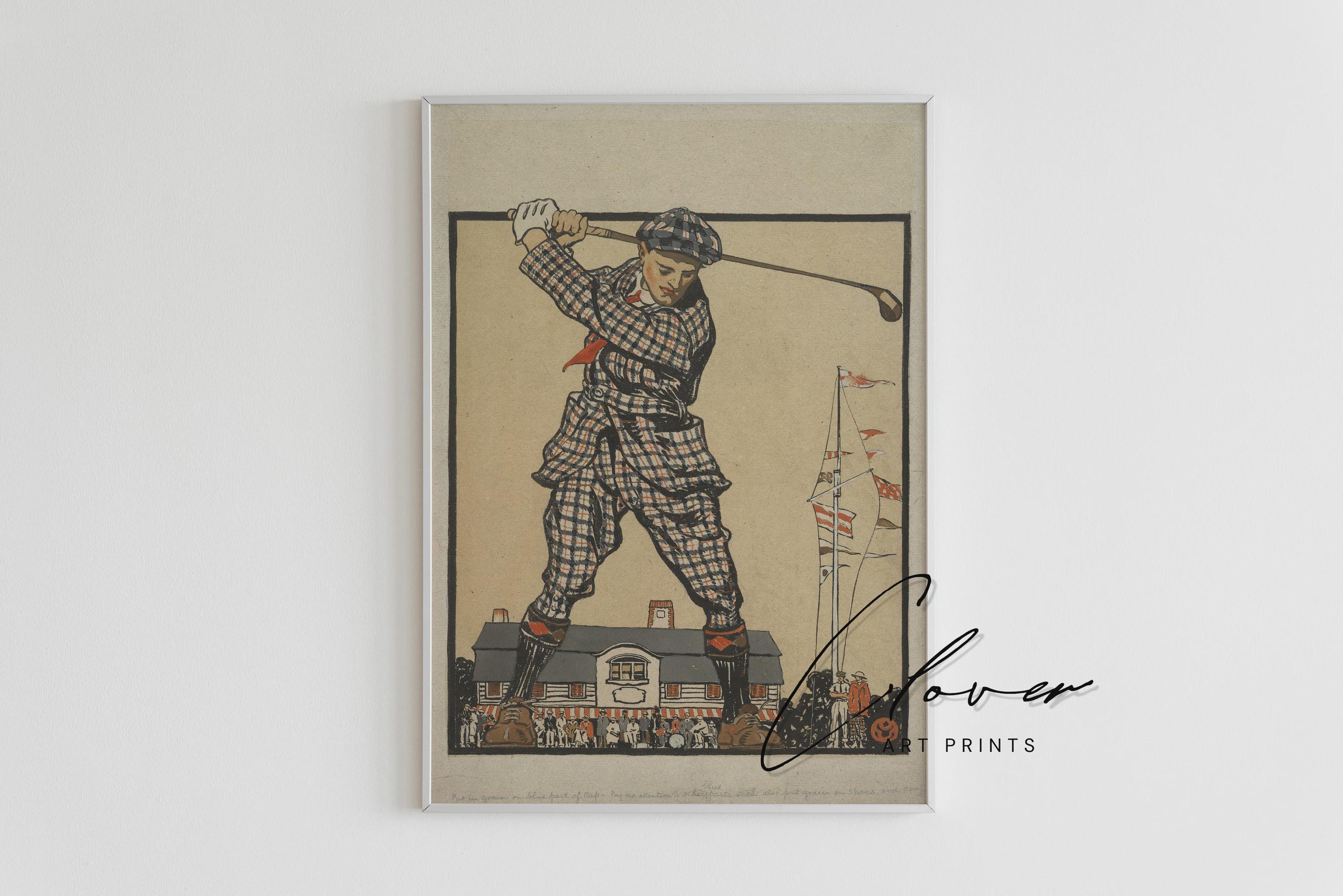 Retro Golf Poster PHYSICAL Poster | Vintage Sports Wall Art Print ...