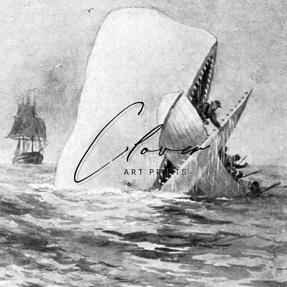Moby Dick Cover Art Print | Bookish Gift for Book Lovers and Bookworm ...