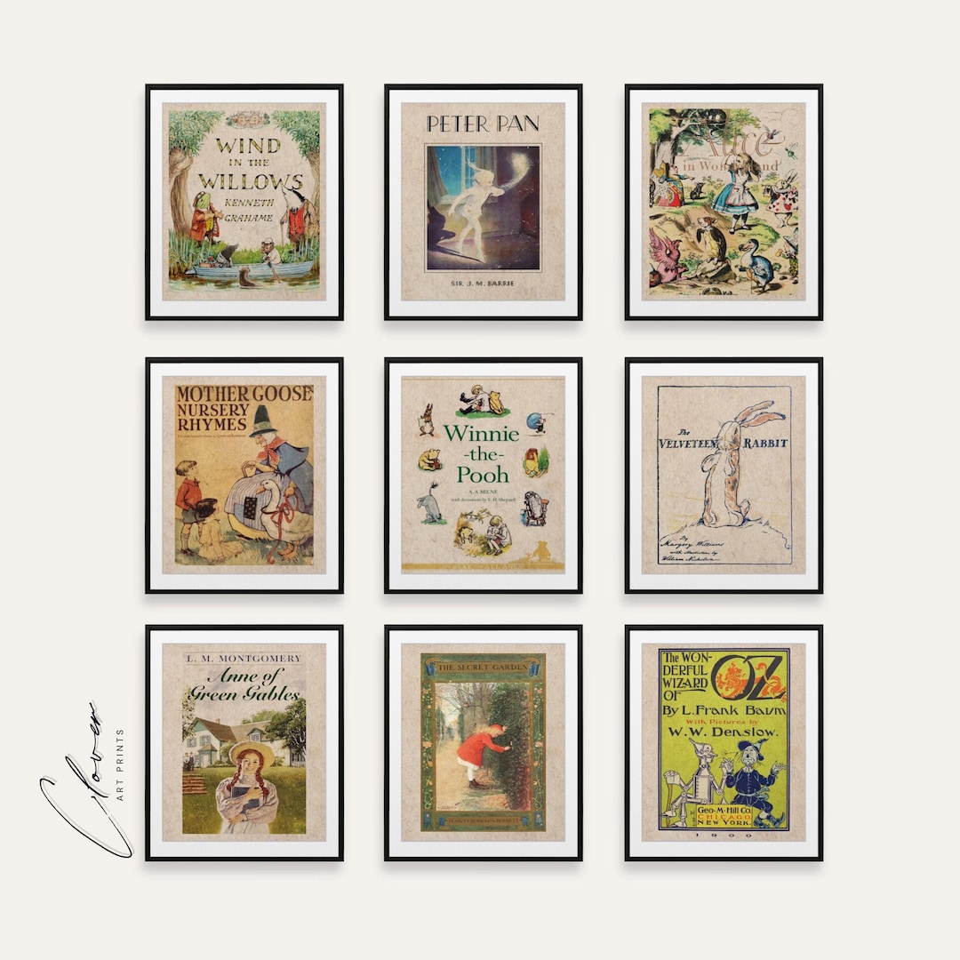 Children's Book Cover Art Prints | Set of 9 | Bookish Gift for Book ...
