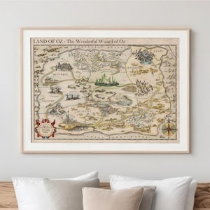 Land of Oz Map From the Wonderful Wizard of Oz Digital Printable ...