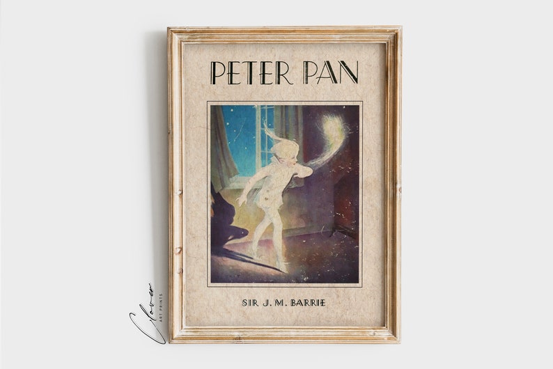 Peter Pan Book Cover Art Print Bookish Gift for Book Lovers and ...