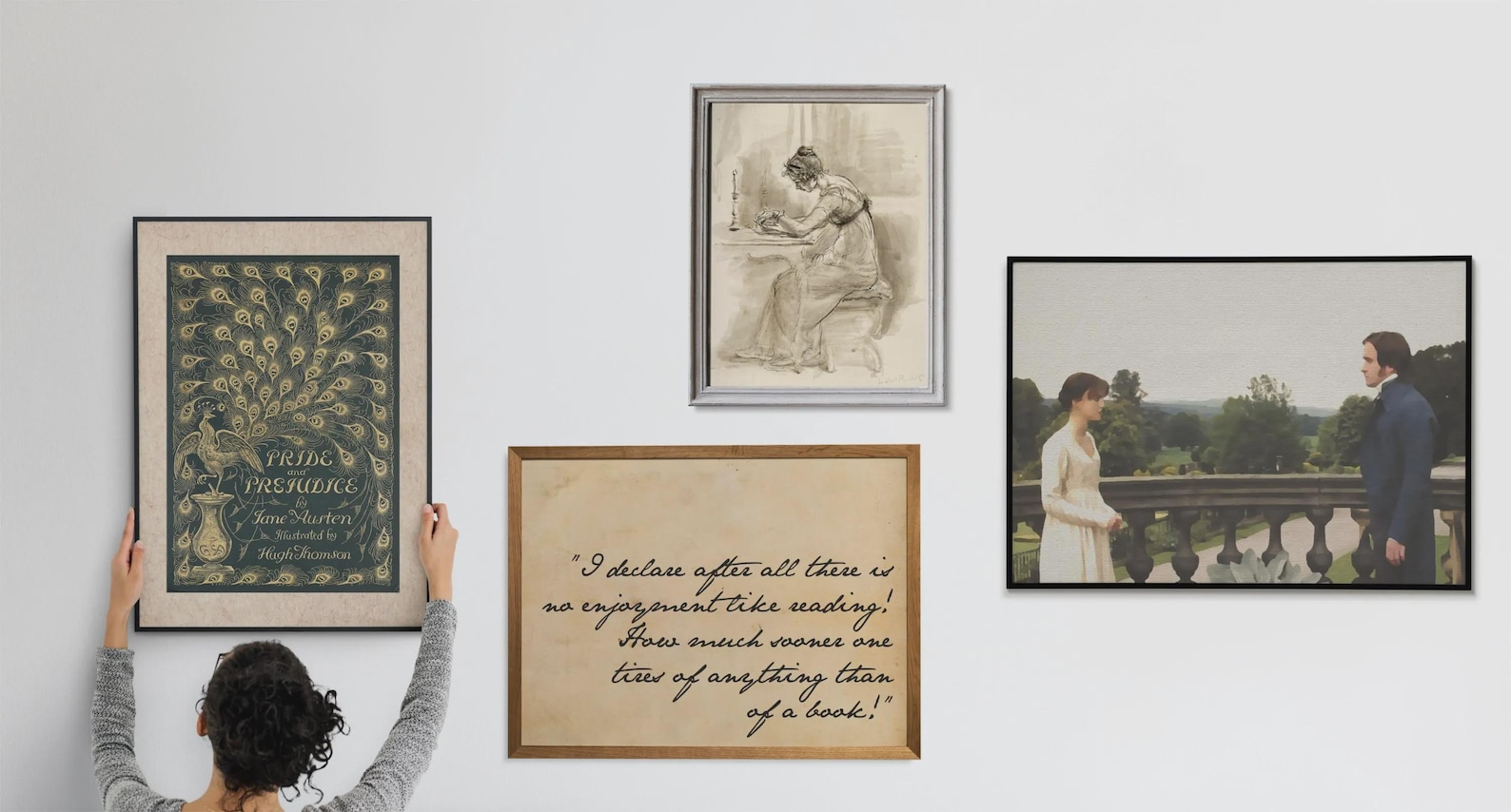 Pride and Prejudice Minimal PHYSICAL Poster | Jane Austen Literary Wall ...