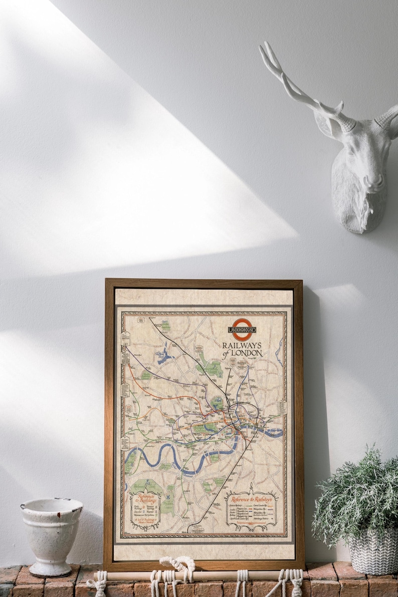 Retro Underground Railways of London Map PHYSICAL Poster | Vintage ...