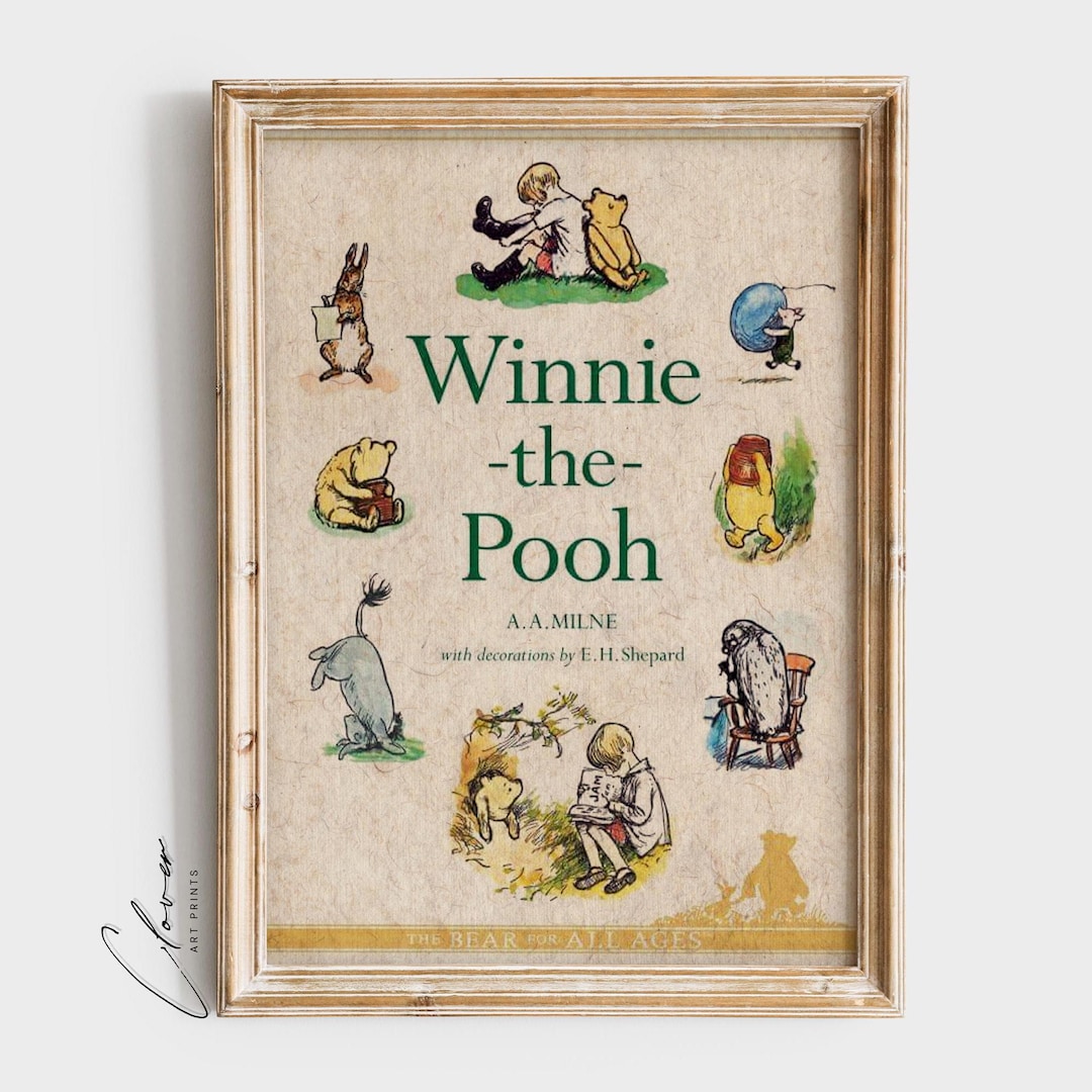 Winnie the Pooh Book Cover Art Print | Bookish Gift for Bookworm ...