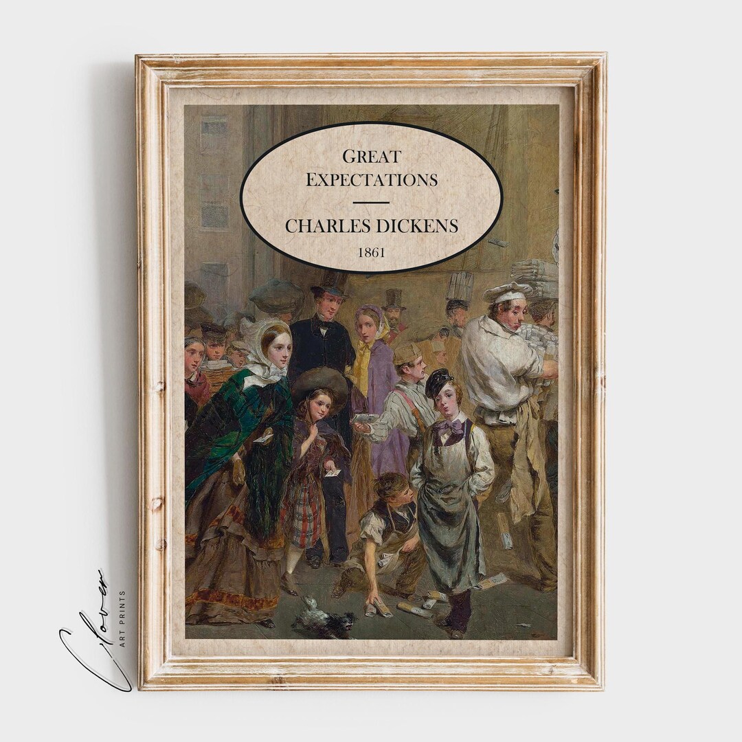 Great Expectations Book Cover Print | Vintage Charles Dickens Digital ...