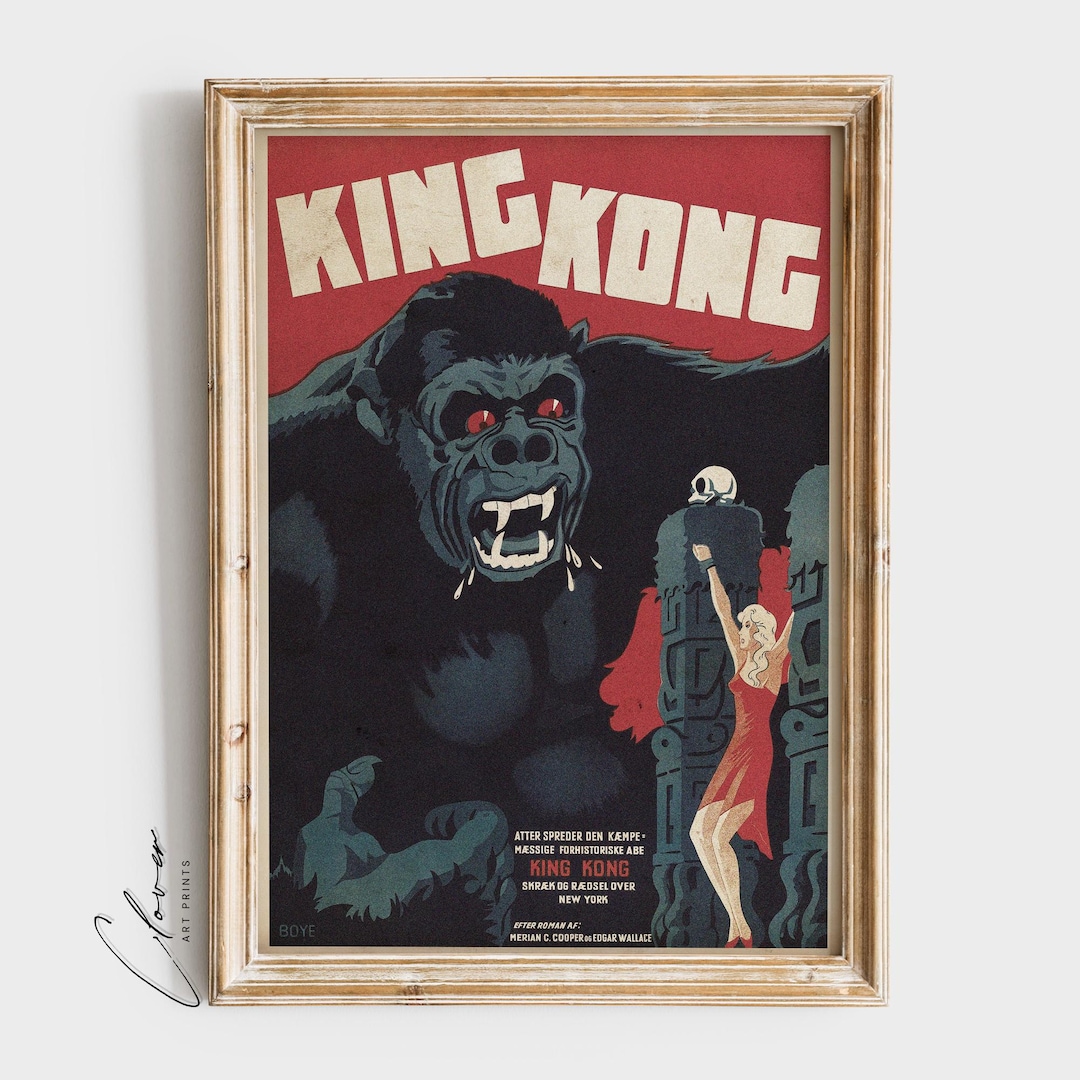 Iconic King Kong Retro Movie Poster for Record Stores Wall Decor ...