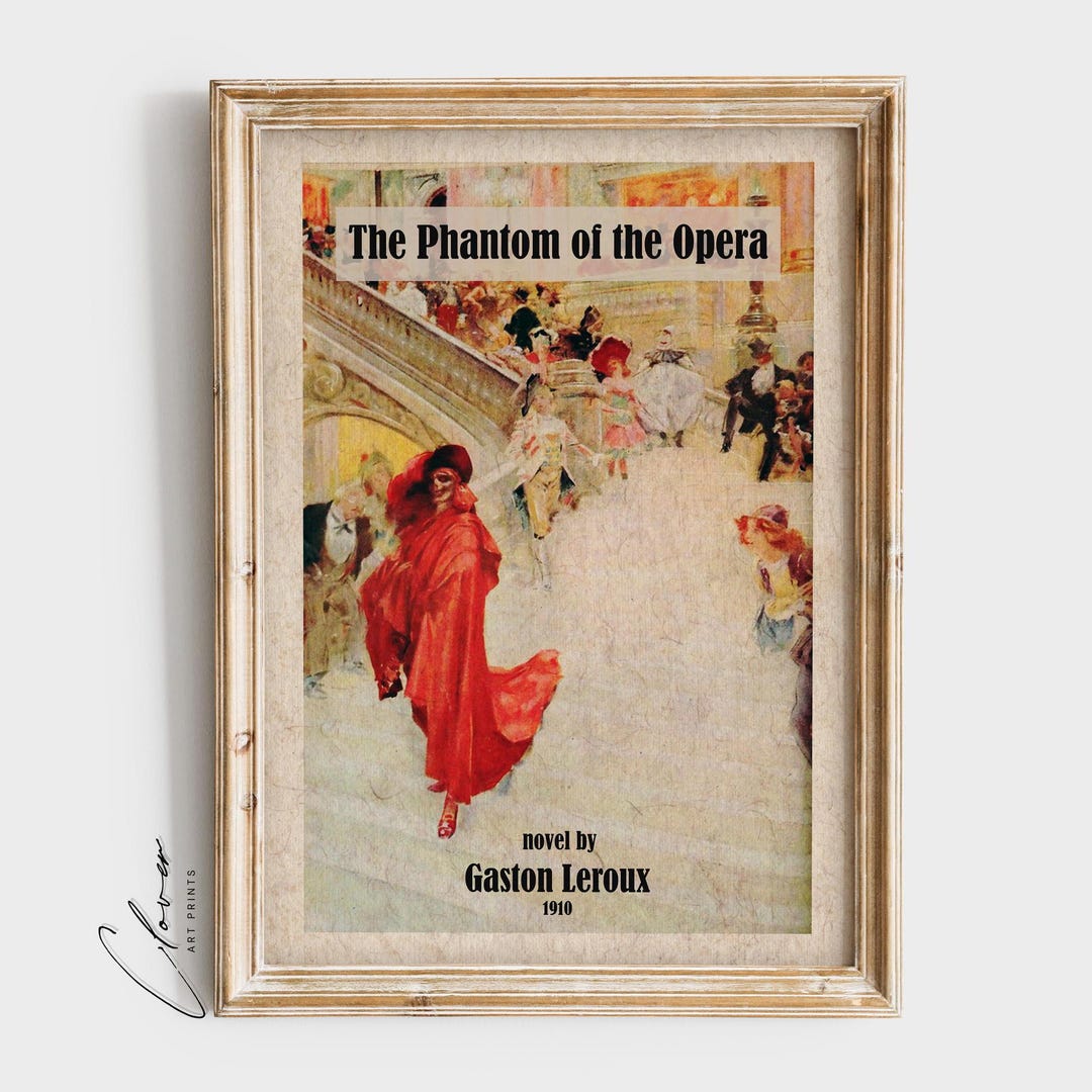 The Phantom of the Opera Vintage Book Print | Gothic Fiction Digital ...