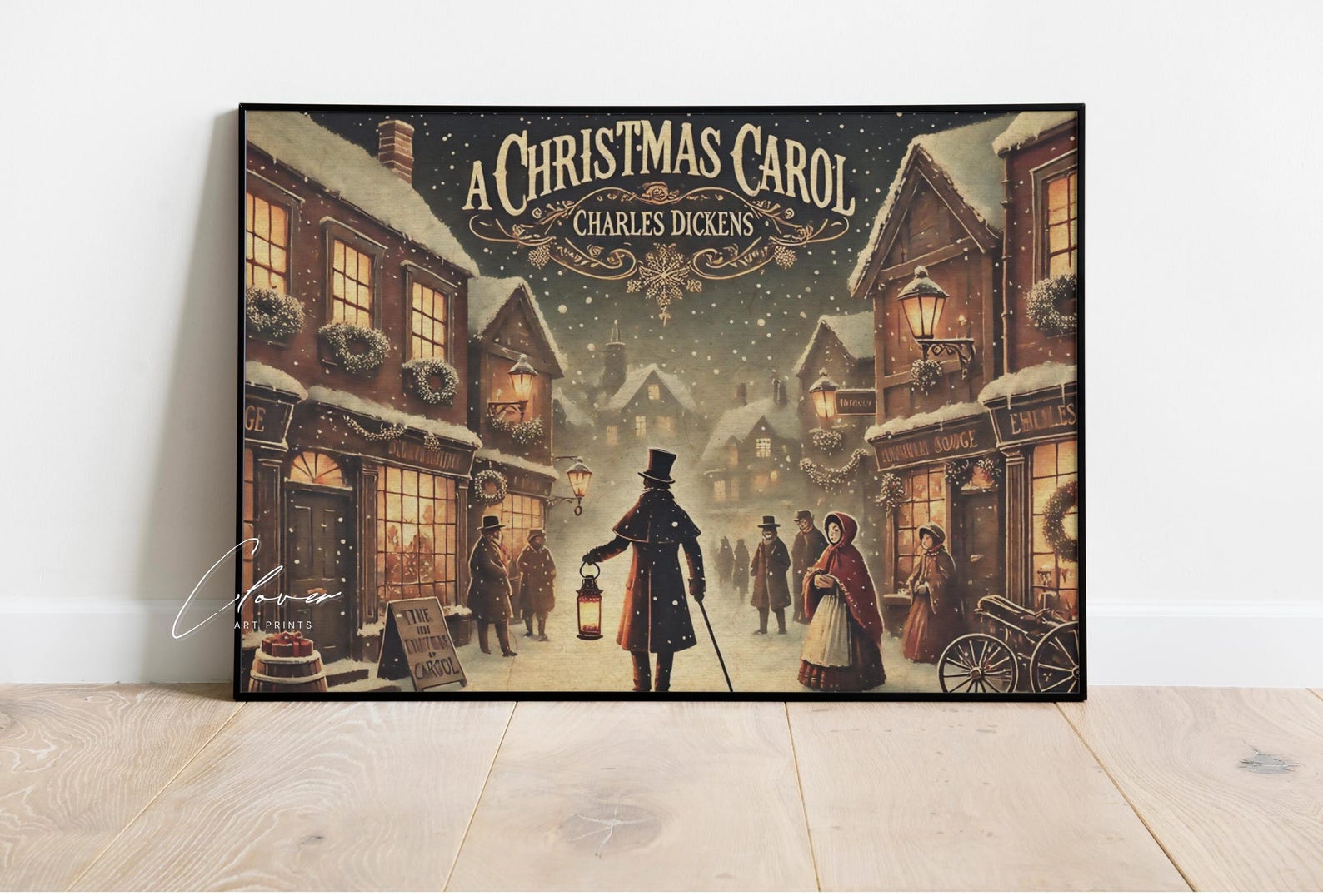 A Christmas Carol Wall Art | Charles Dickens Vintage Book Cover Print ...