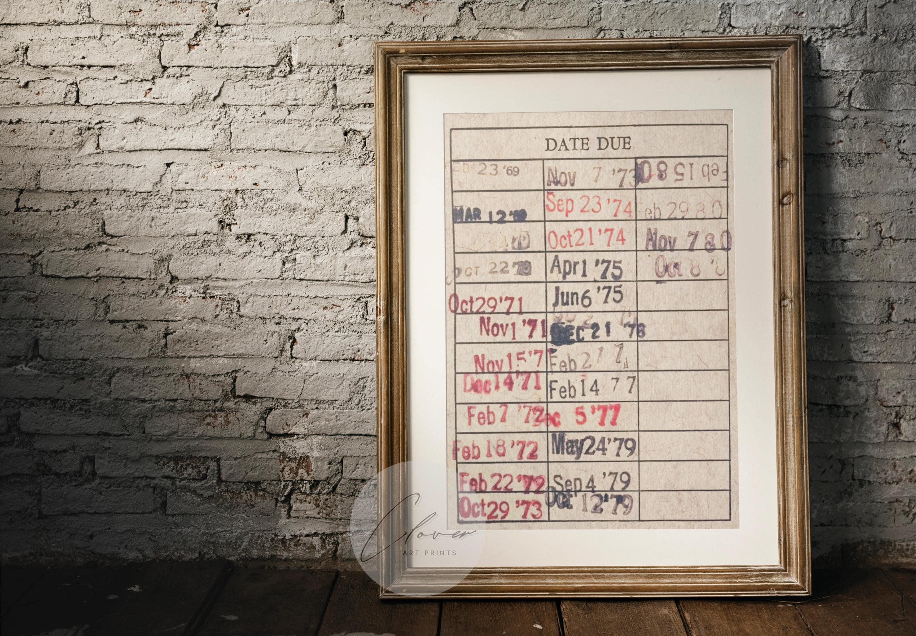 Retro Library Card Print | Antique Book Due Date Card Digital Print ...