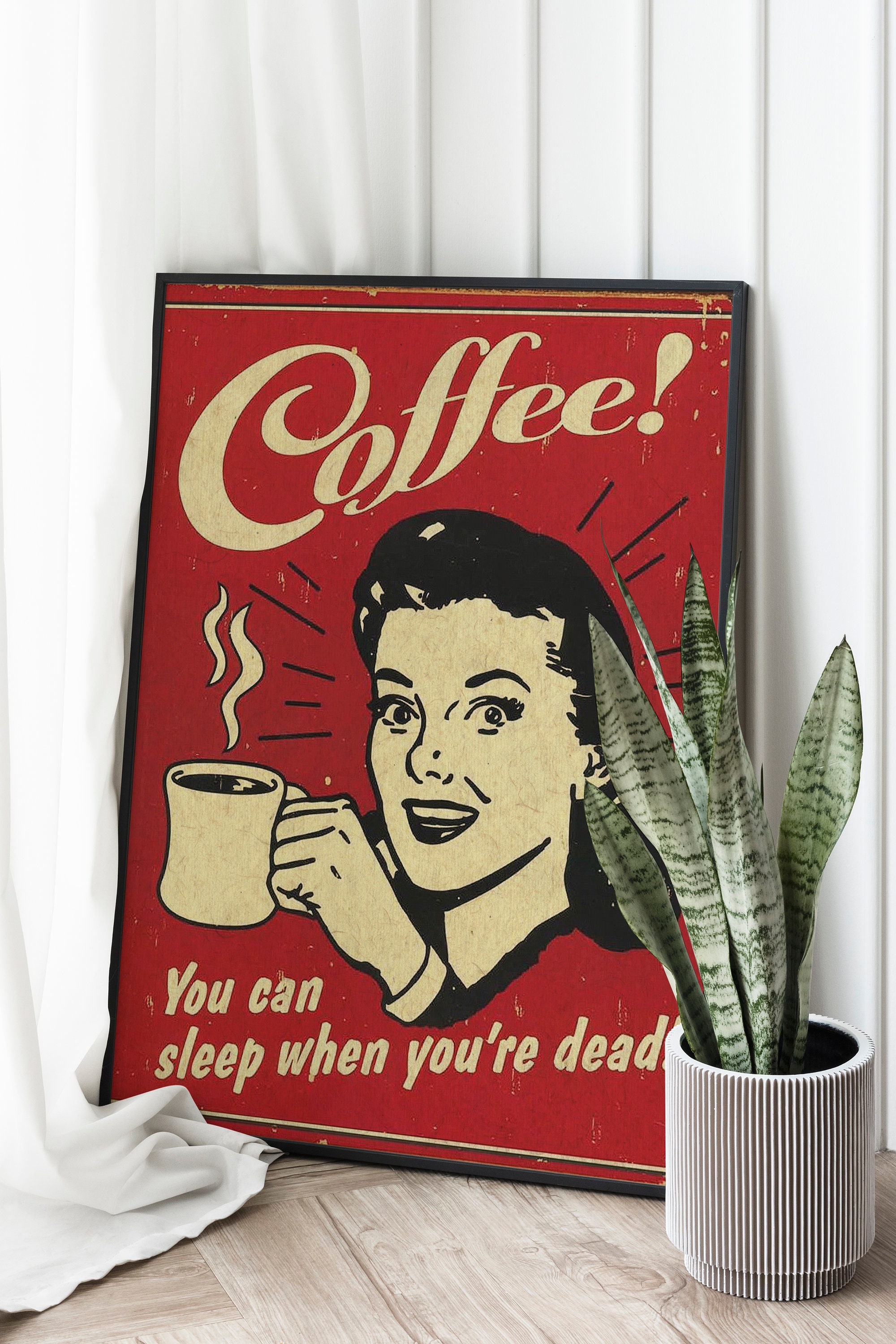 Vintage Coffee Poster, Funny Wall Art for Coffee Lovers, Retro Decor ...