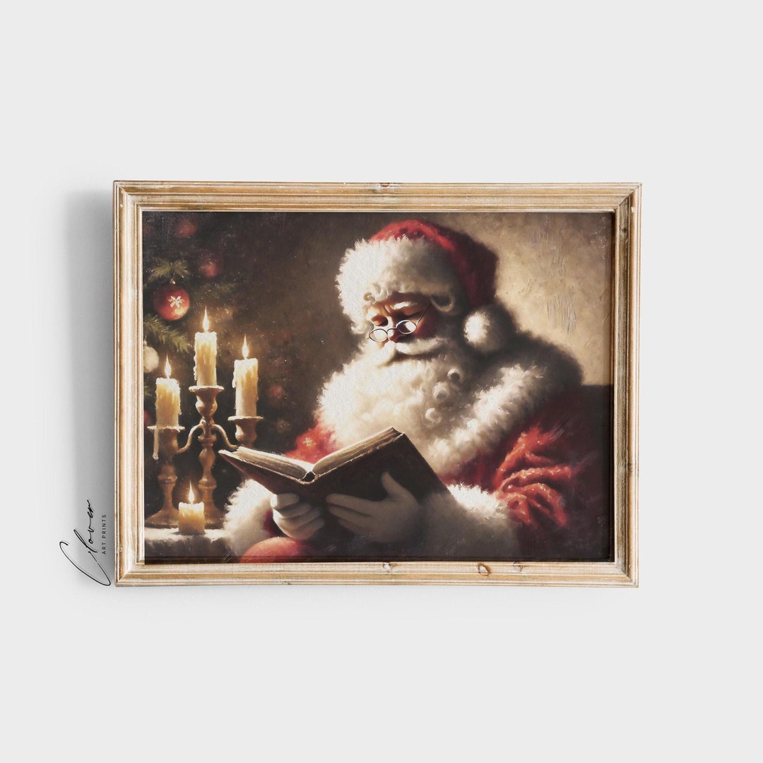 Digital Santa Claus Print | Vintage Christmas Art Printable | Cozy ...