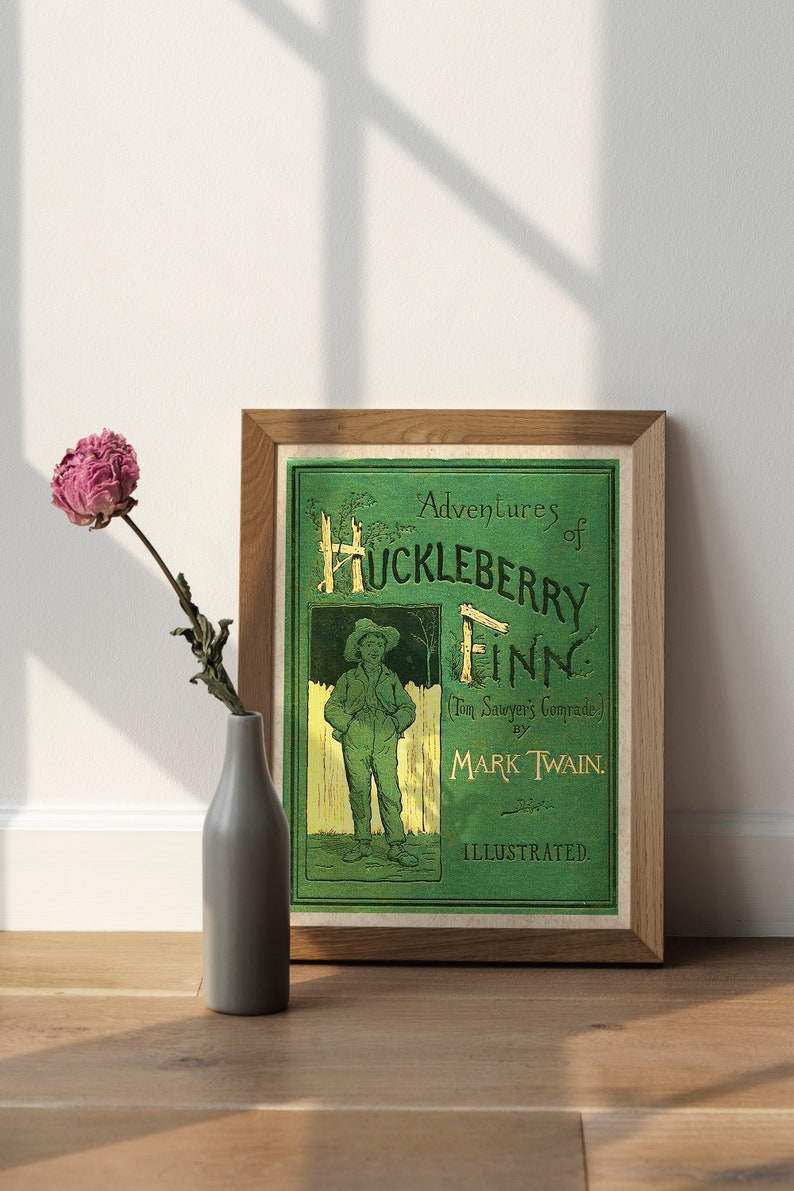 Huckleberry Finn Book Cover Art Print | Bookish Gift for Book Lovers ...