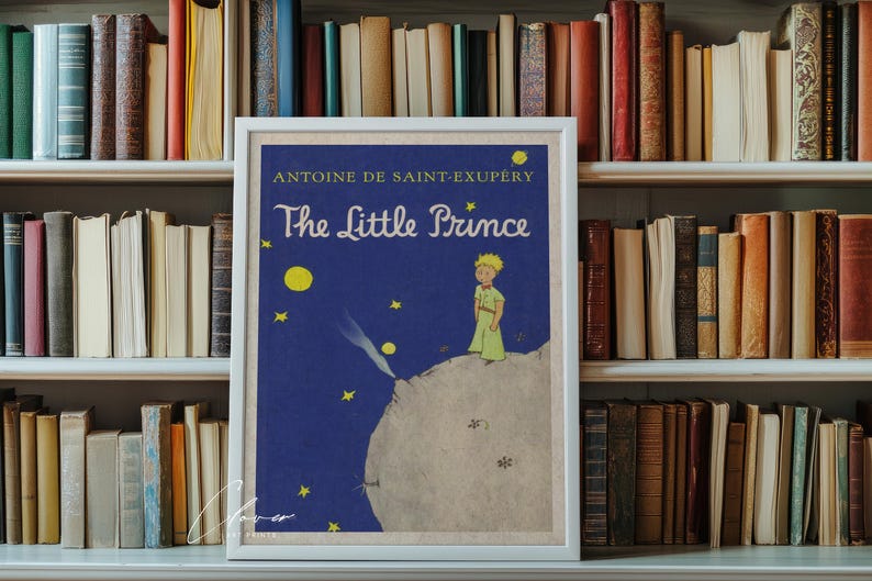 The Little Prince Book Cover Art Print – Vintage Antoine De Saint ...
