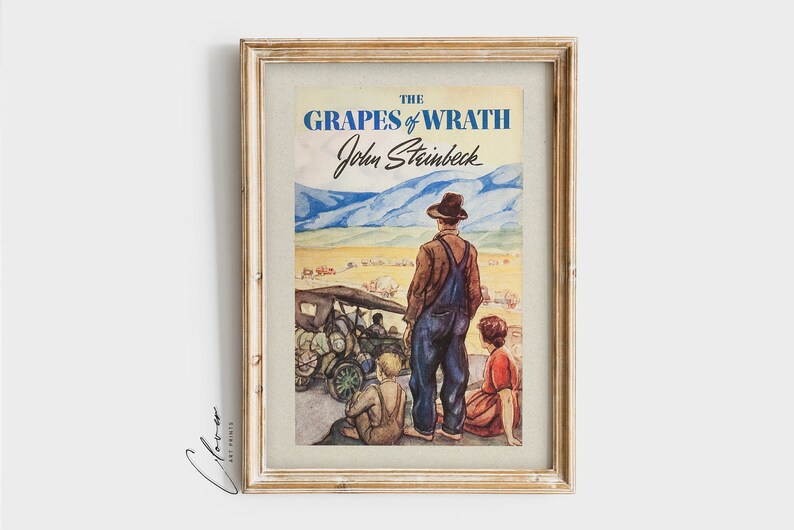 The Grapes of Wrath Book Cover Art Print Bookish Gift for - Etsy