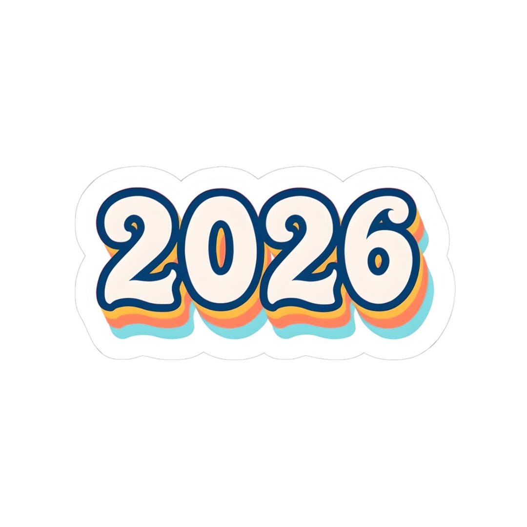 Retro 2026 Kiss-cut Sticker: Fun Laptop Decal - Etsy