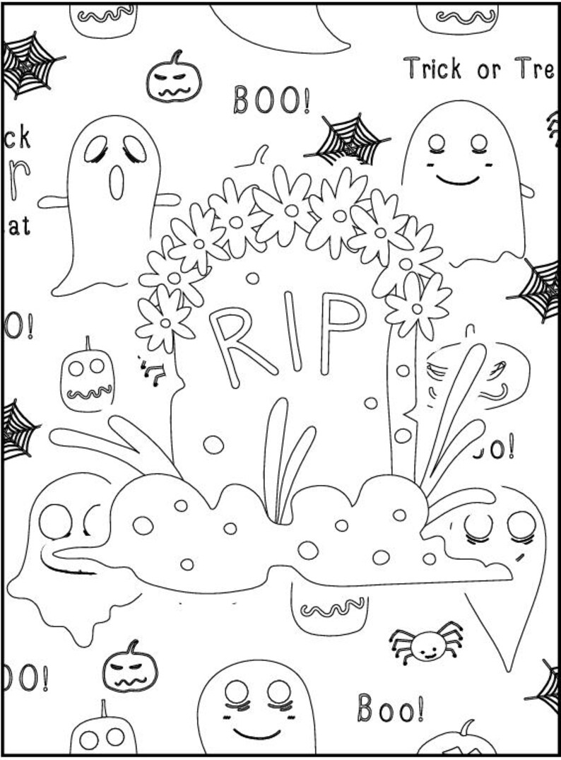 45-page Digital Halloween Coloring Book for Kids – Spooky Fun ...
