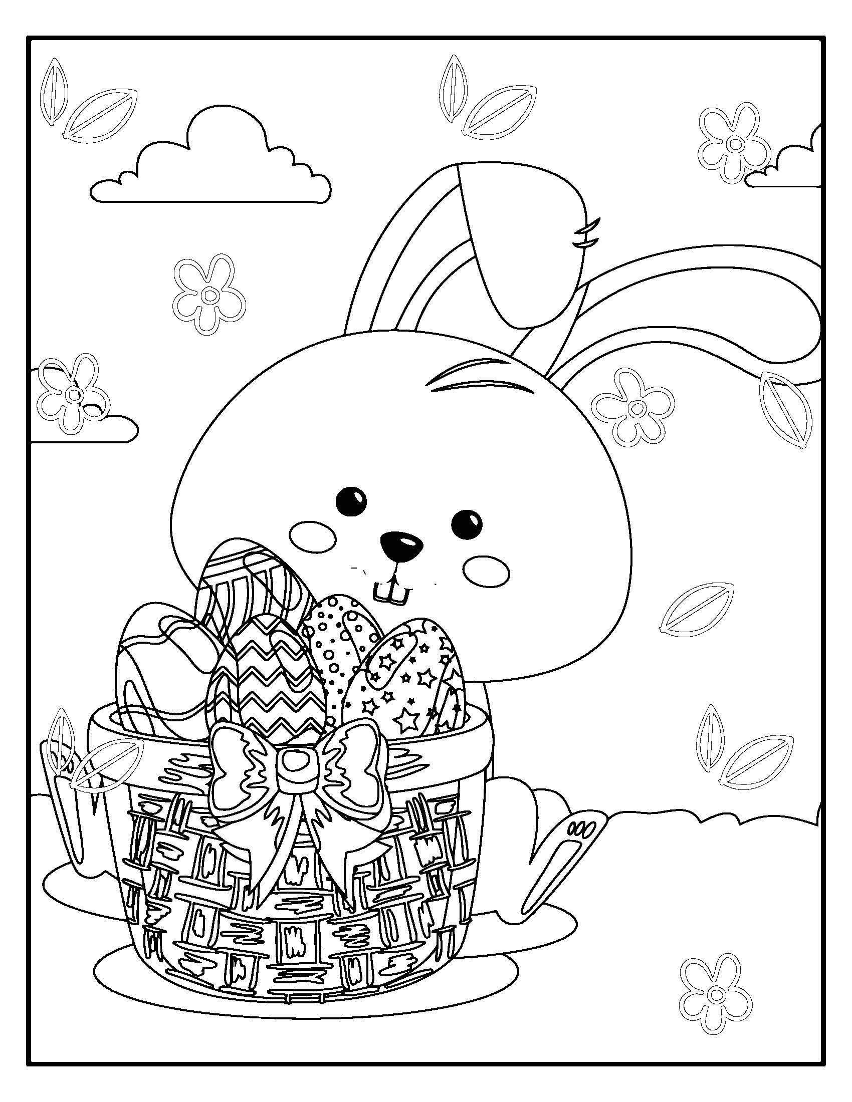 Digital Coloring Pages - Easter Bunny Coloring Pages - 50 Pages ...