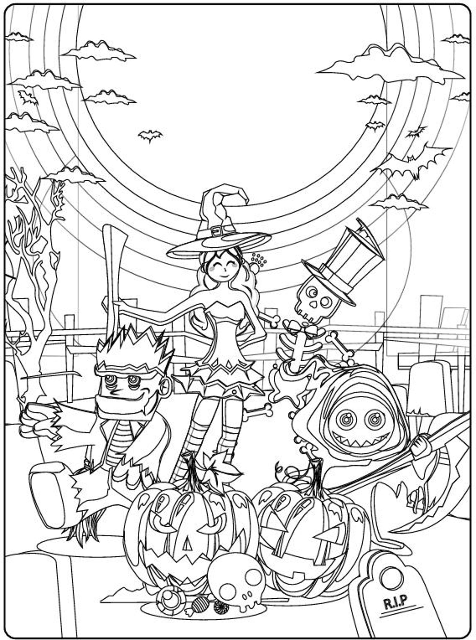 45-page Digital Halloween Coloring Book for Kids – Spooky Fun ...
