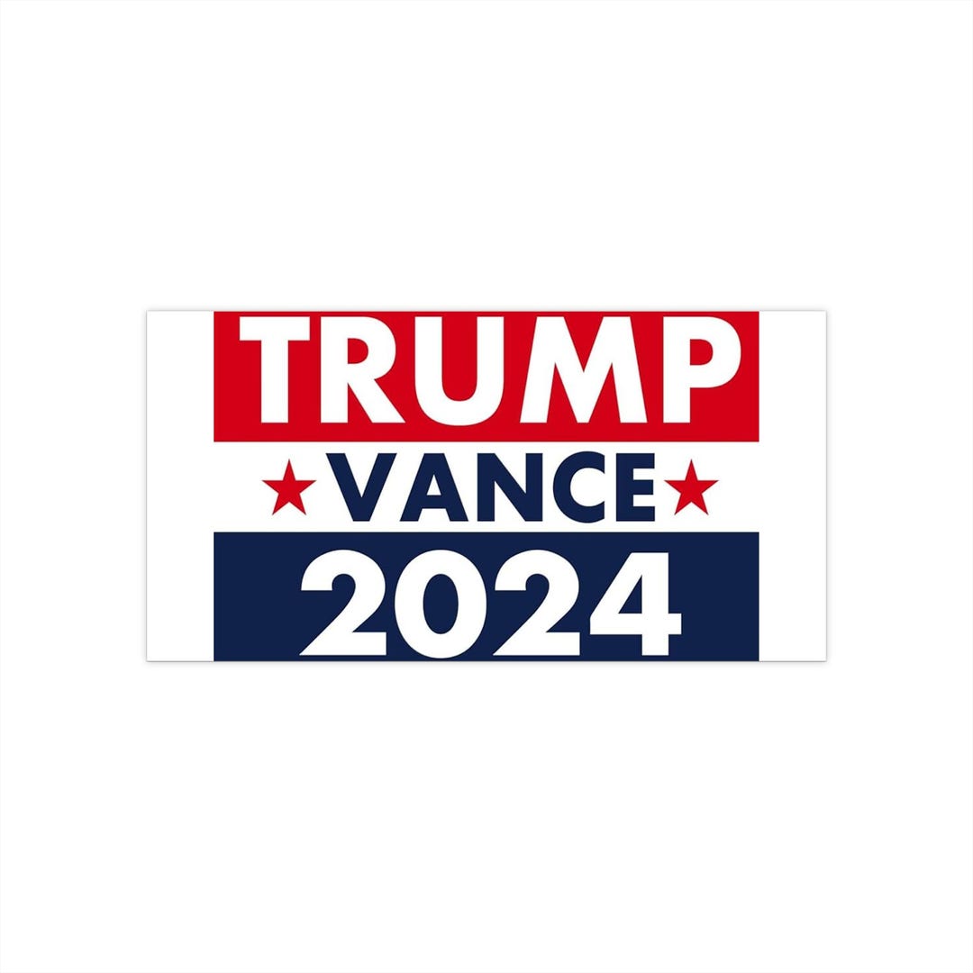 Trump Vance 2024 Election Bumper Sticker Bold and Durable Campaign ...