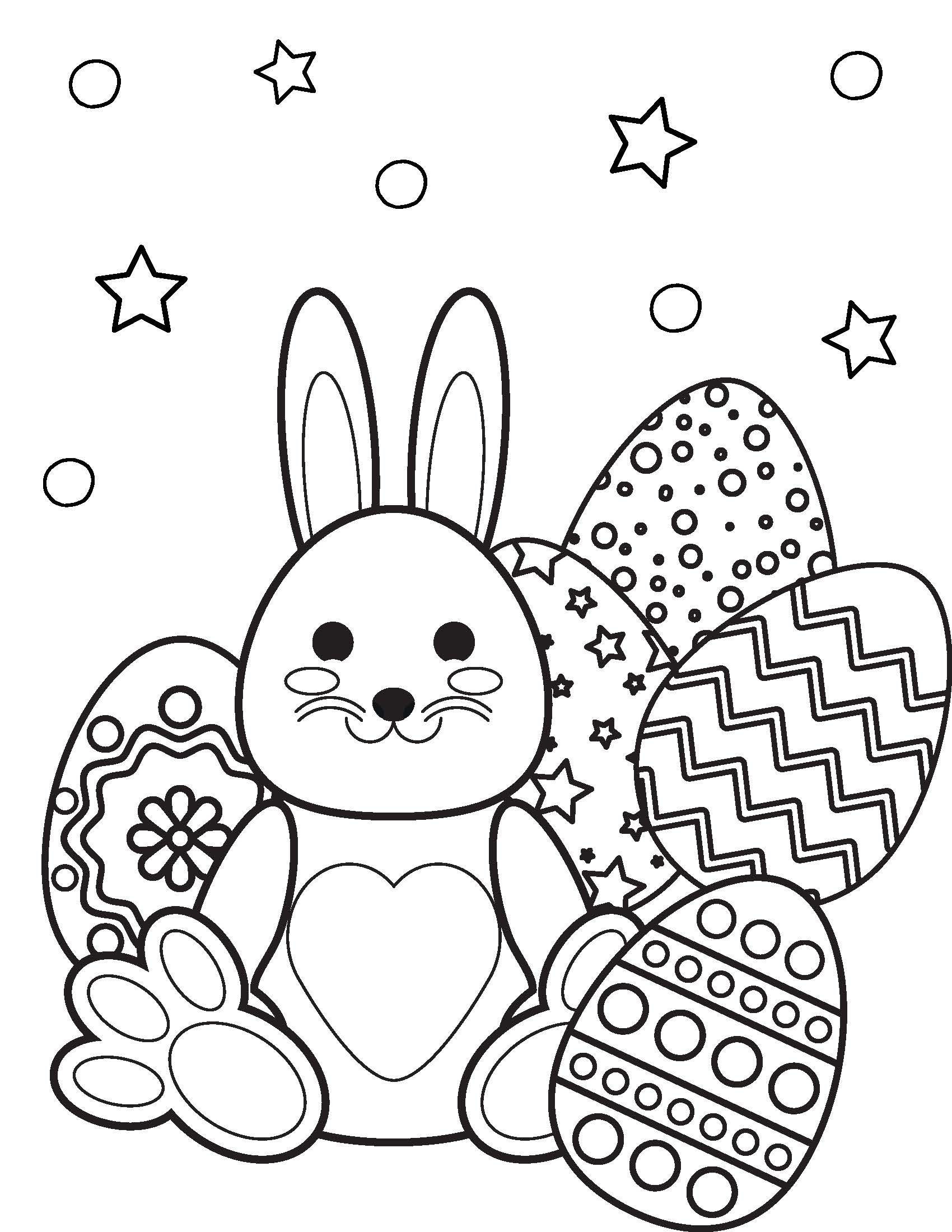 Digital Coloring Pages - Easter Bunny Coloring Pages - 10 Pages ...