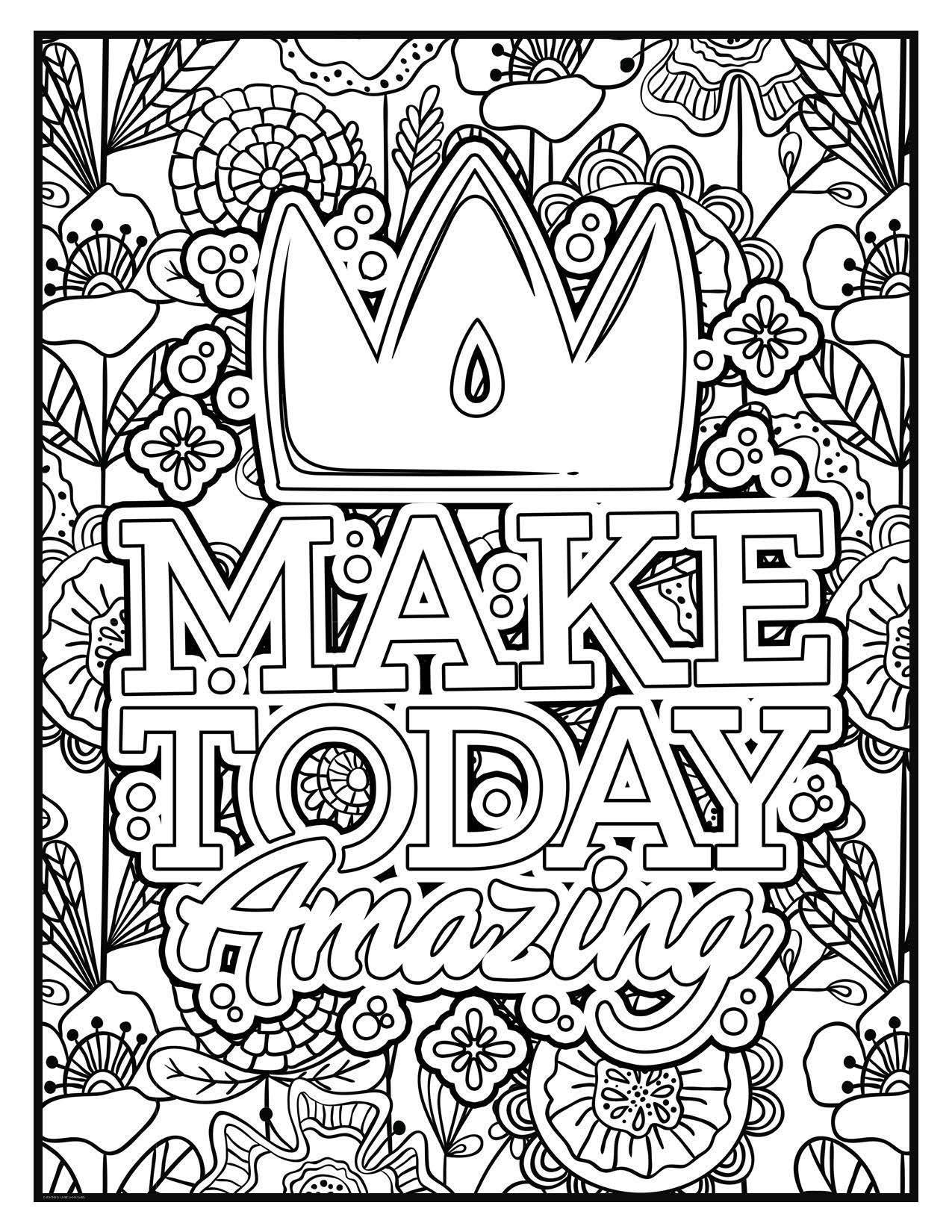 Digital Coloring Pages - Motivational Quotes Coloring Pages - 50 Pages ...