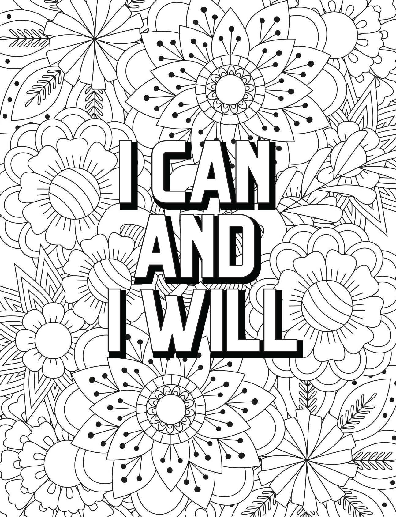 Motivational Quotes Coloring Pages: 30 Printable Designs (PDF) - Etsy