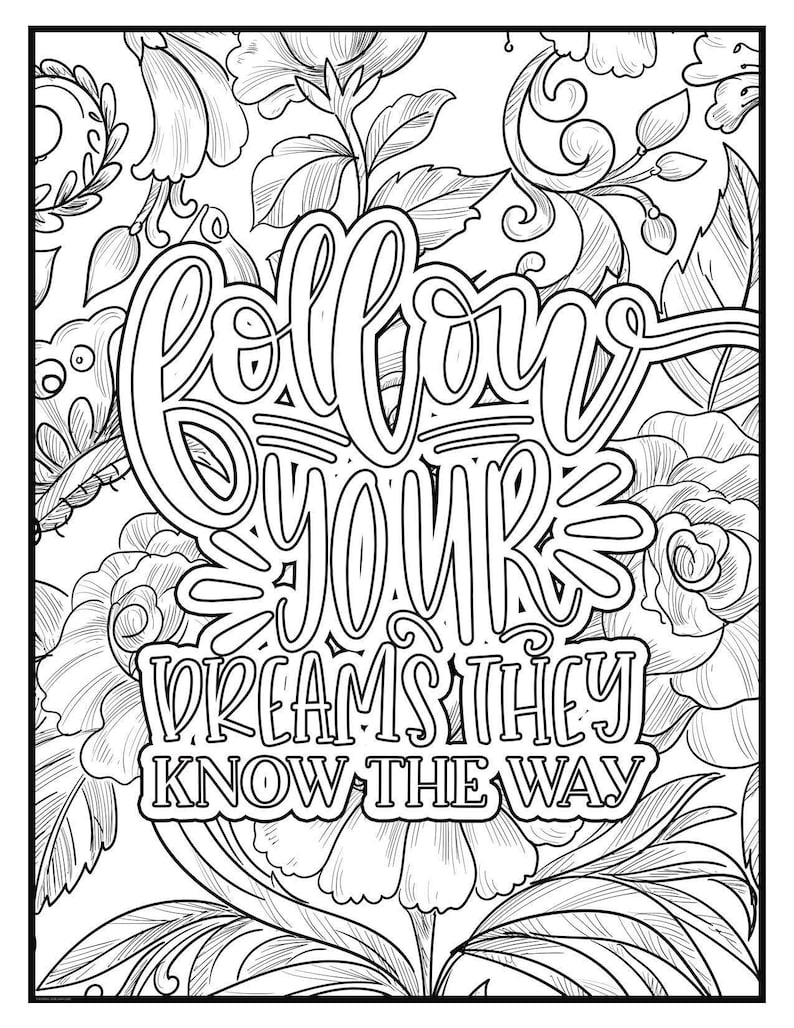 Digital Coloring Pages - Motivational Quotes Coloring Pages - 50 Pages ...