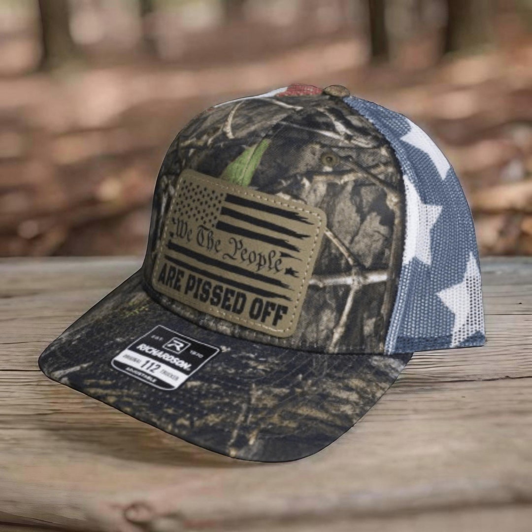 We the People Are Pissed off - FJB - Trump 2024 - Leather Patch Hat - Trucker Hat - Richardson ...
