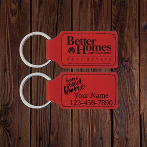 Custom Realtor Keychain - Vegan Leather - Leatherette - Real Estate ...