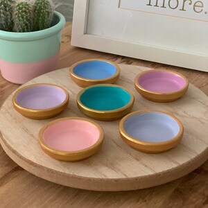 Small Terracotta Gold Accent Dishes // 2 Terracotta Saucers // Jewelry ...