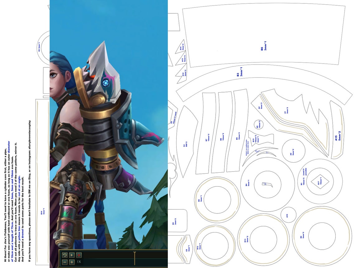 Pattern Arcane Jinx Fishbones From League of Legends not - Etsy Canada