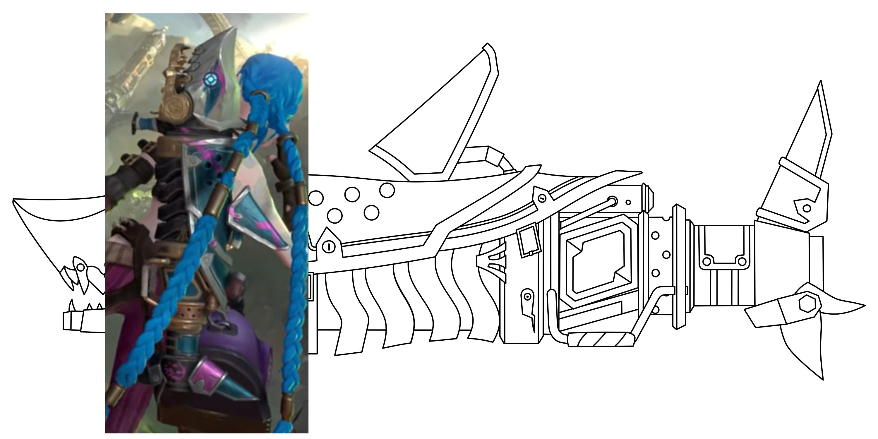 Blueprint Arcane Jinx Fishbones From League of Legends - Etsy