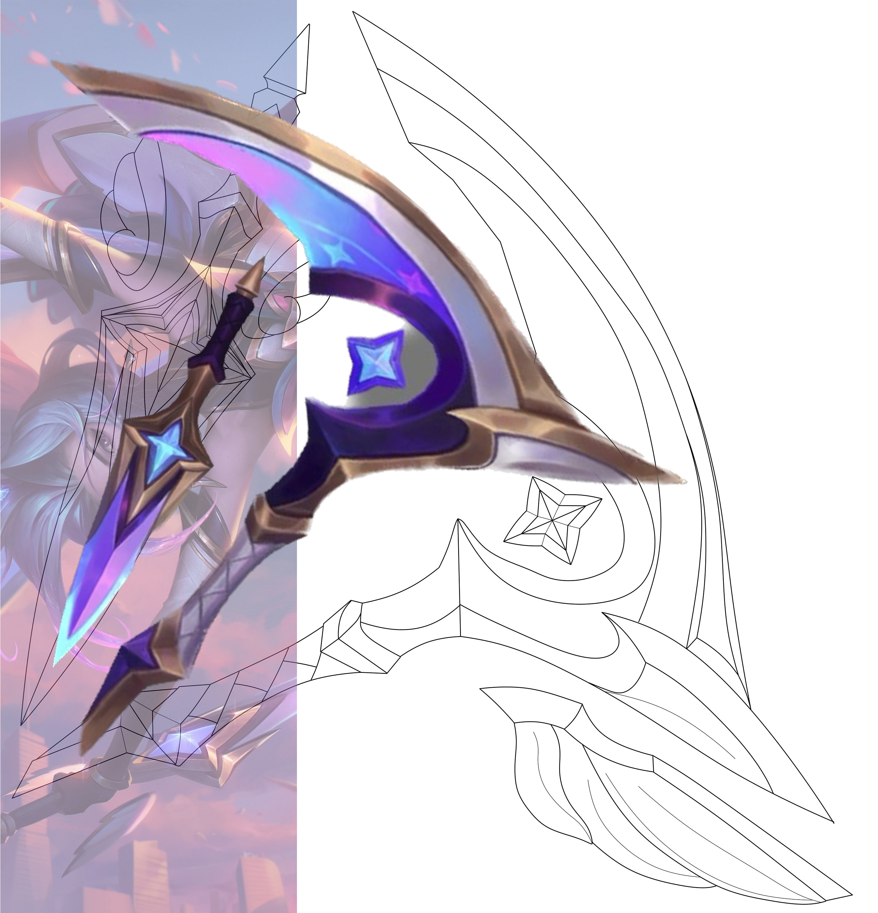 Blueprint Star Guardian Akali Both Weapons From League of Legends - Etsy