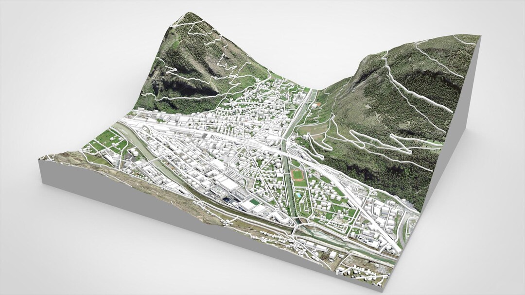 Cityscape Visp Switzerland - 3d Model STL - Digital File for 3D ...