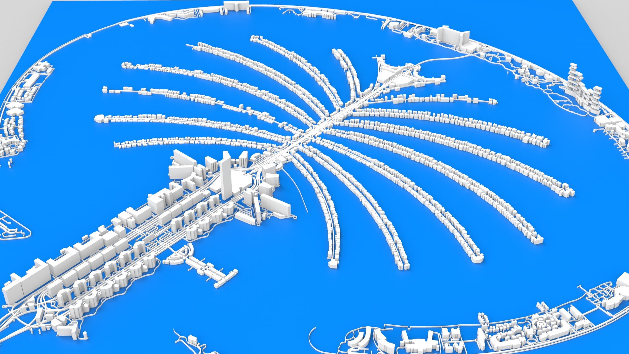 The Palm Jumeirah Island Dubai UAE - 3d Model STL - Digital File for 3D ...