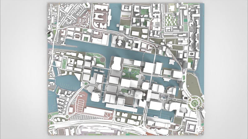 London Business District Canary Wharf England - 3d Model STL - Digital ...