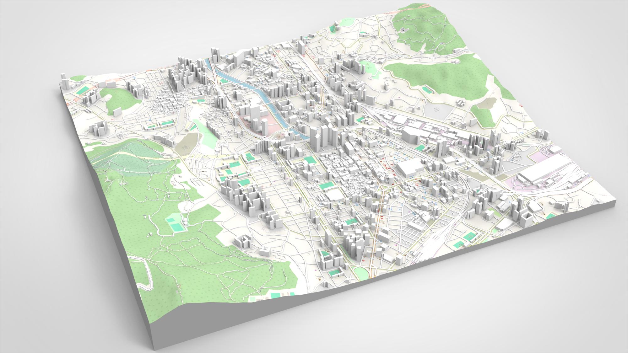 Cityscape Busan South Korea - 3d Model STL - Digital File for 3D ...